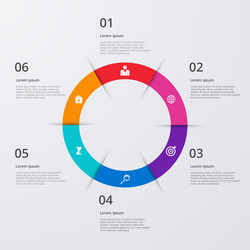 Six options strategy slide template Royalty Free Vector