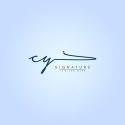 Simple signature logo for alphabet cy Royalty Free Vector