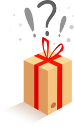 Red gift box surprise simple cartoon Royalty Free Vector