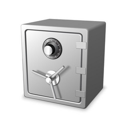 Realistic steel safe on white background Vector Image