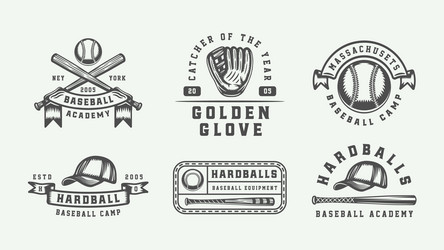 Vintage baseball logos emblems badges and design Vector Image