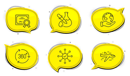 360 degree chemistry experiment and airplane Vector Image