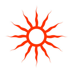 Abstract red sun icon element for design Vector Image