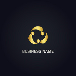 People around circle logo Royalty Free Vector Image