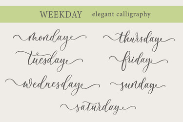 Week Hand Lettering Calligraphy Vector Images (over 1,700)