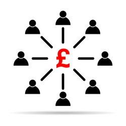 Employee engagement make money icon shadow person Vector Image