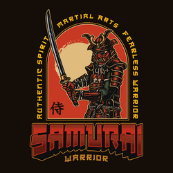 Samurai poster design Royalty Free Vector Image