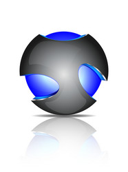 Abstract 3d sphere logos Royalty Free Vector Image