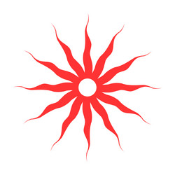 Abstract red sun icon element for design Vector Image