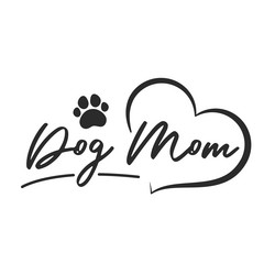 Dog mom text design from footprints Royalty Free Vector