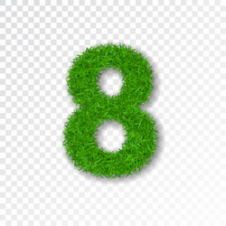 Grass number eight green 8 isolated white Vector Image
