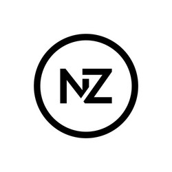 Initial letter nz logo design template Royalty Free Vector