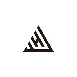 Letter wh triangle geometric symbol simple logo Vector Image