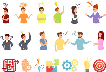 Goal problem solving icon cartoon style Royalty Free Vector