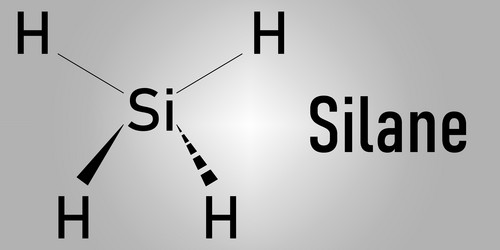 Silane sih4 molecule skeletal formula Royalty Free Vector