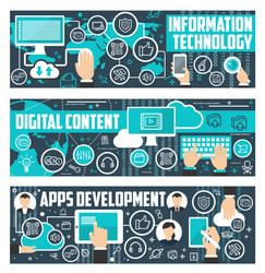 Information technology data poster Royalty Free Vector Image