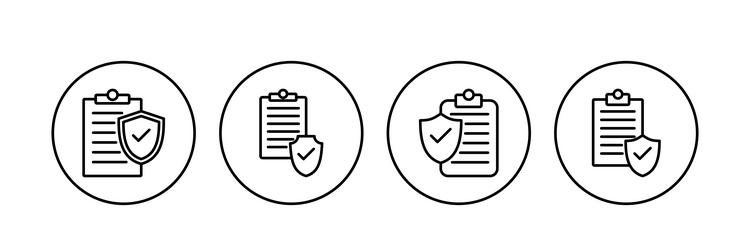 Insurance icon set symbol Royalty Free Vector Image