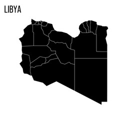 Libya political map of administrative divisions Vector Image