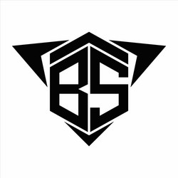 Bs logo monogram with four cone rounded Royalty Free Vector