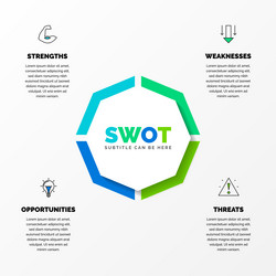 Infographic template swot diagram with 4 squares Vector Image