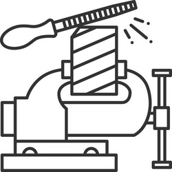 Line art of a bench vice tool Royalty Free Vector Image