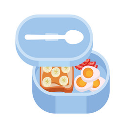 Blue lunch box Royalty Free Vector Image - VectorStock