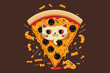 Cat pizza Royalty Free Vector Image - VectorStock