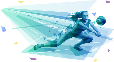 Volleyball player on attack Royalty Free Vector Image