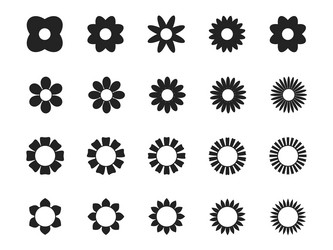 Black and white mandala with flowers and leaves Vector Image