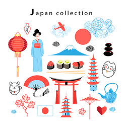 Graphic set japan Royalty Free Vector Image - VectorStock