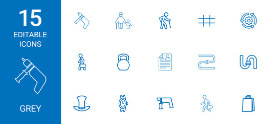 22 grey icons Royalty Free Vector Image - VectorStock