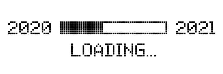 Pixel loading 99 percent bar Royalty Free Vector Image