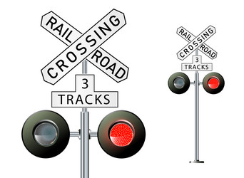 Railway signs set isolated on a white background Vector Image