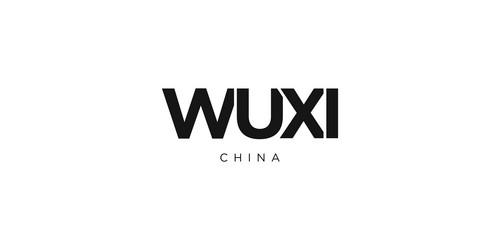 Wuxi in the china emblem design features Vector Image