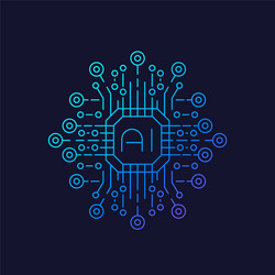 Artificial intelligence and machine learning logo Vector Image