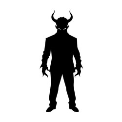 Devil black icon on white background devil Vector Image