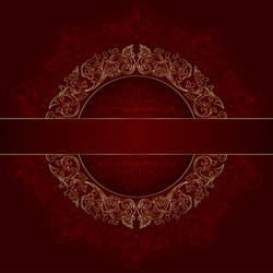 Red gold floral seamless pattern background Vector Image