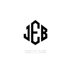 Jeb letter logo design with polygon shape Vector Image