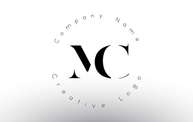 Mc letter logo with cutted and intersected design Vector Image