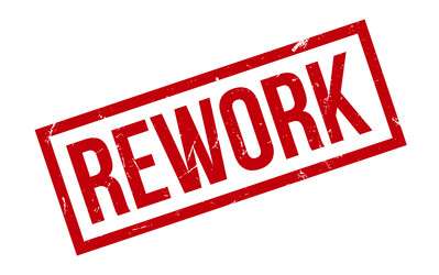 Red rework rubber stamp seal Royalty Free Vector Image