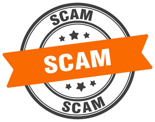 Scam stamp label on transparent background Vector Image