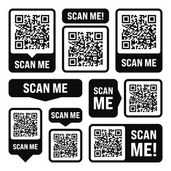 Qr code scan for smartphone frame Royalty Free Vector Image