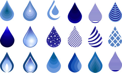 Pixel art water logo icon design Royalty Free Vector Image