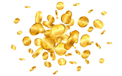 Flying gold coins Royalty Free Vector Image - VectorStock