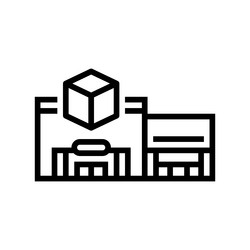 Store line icon shop outline symbol Royalty Free Vector