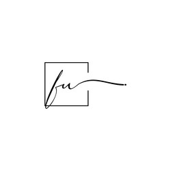 Fu feminine wedding line initial concept Vector Image