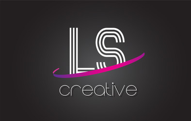 Ls l s letter logo design with swoosh and black Vector Image