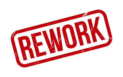 Red rework rubber stamp seal Royalty Free Vector Image