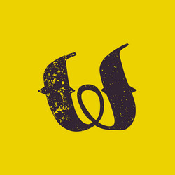 Gothic style letter w logo calligraphy uppercase Vector Image