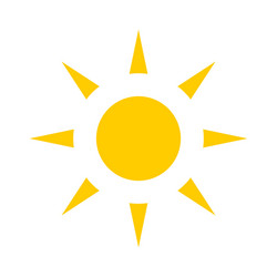 Painted yellow sun hot bright sunlight sign Vector Image
